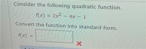 Solved Consider the following quadratic | Chegg.com