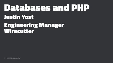 Php And Databases Speaker Deck