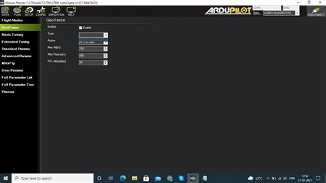 Geo Fence Type Selection Option Is Not Showing Mission Planner