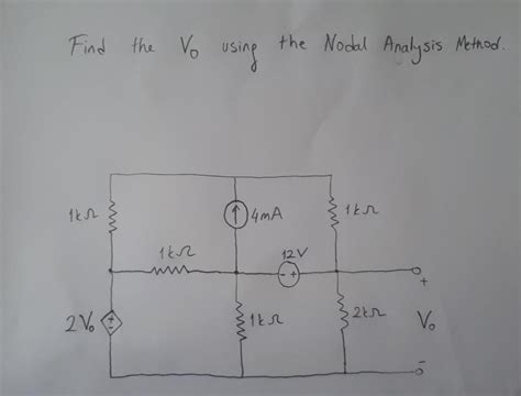 solved find the vo using the nodal analysis method ikh 1