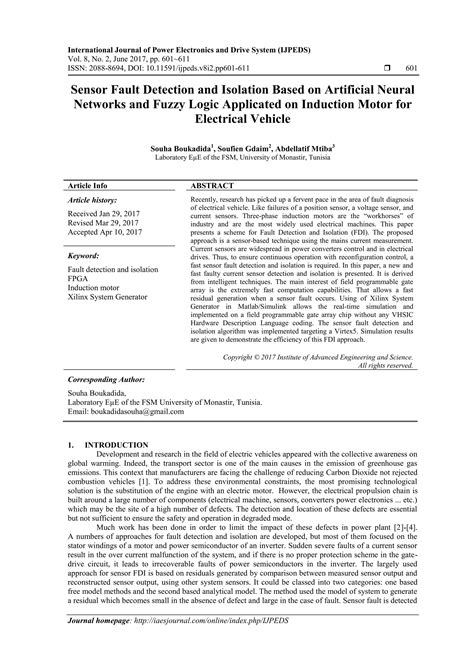 sensor fault detection and isolation based on artificial neural
