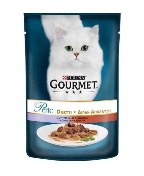 Влажный корм Purina Gourmet Perle Duo для кошек, с телятиной и уткой ...