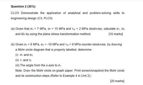 Solved Question 2 30 Clo3 Demonstrate The Application Of