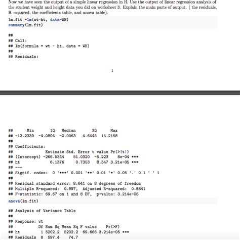 Solved Now We Have Seen The Output Of A Simple Linear Chegg