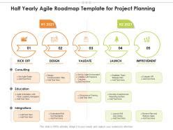 Half Yearly Agile Roadmap Template For Project Planning Presentation Graphics Presentation