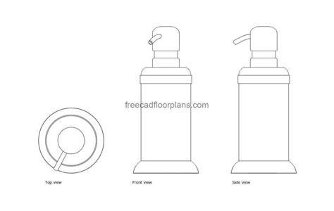 Pump Soap Dispenser Free Cad Drawings