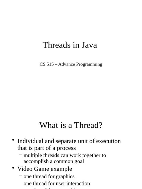 Module 4 Threads In Java Pdf Thread Computing Computer Engineering