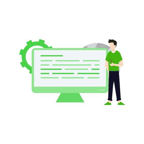 Premium Vector Boy Watching Monitor Programming