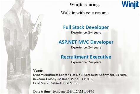 Winjit Technologies Pvt Ltd On Linkedin Winjit Is Hiring In Pune Interested Walk In With Your