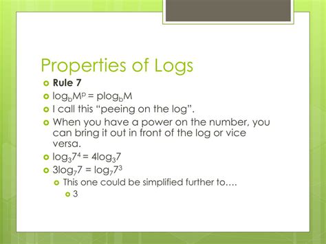 PPT Properties Of Logs PowerPoint Presentation Free Download ID
