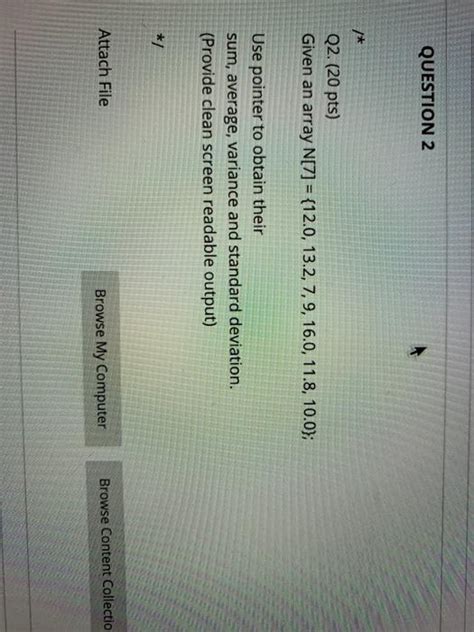 Solved Question 2 Q2 20 Pts Given An Array N 7