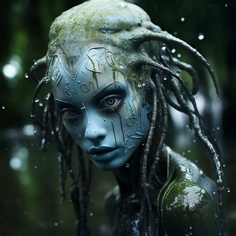 Premium Ai Image Alien Woman Complex Detailed Tribe Based Rainbow