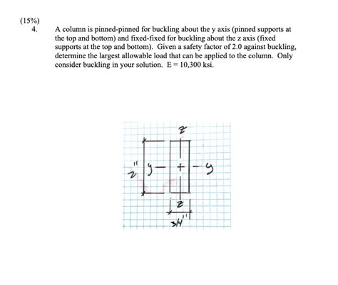 Solved 15 4 A Column Is Pinned Pinned For Buckling About