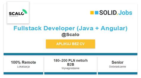 fullstack developer java angular scalo solid jobs robert olszewski