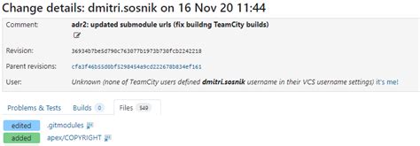Incorrect Git Revision Changes Report TeamCity Support JetBrains