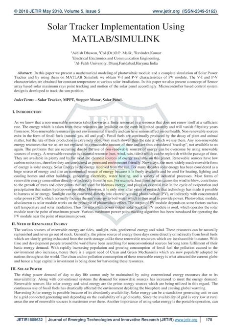 Pdf Solar Tracker Implementation Using Matlabsimulink Dokumentips