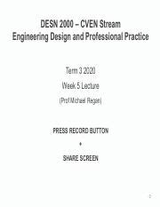 DESN Lecture Slides Week V Pdf DESN CVEN Stream Engineering Design And