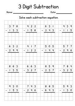 3 4 Digit Addition And Subtraction Without Regrouping Worksheets Addition And Subtraction