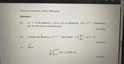 Solved A Let F Be The Function F 1 1 Defined By Chegg Com