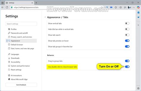 Enable Or Disable Double Click To Close Tabs In Microsoft Edge Windows 11 Forum