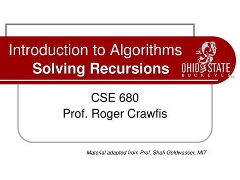 ppt introduction to algorithms solving recursions powerpoint