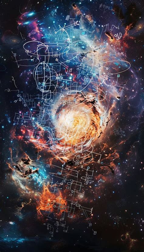 Dynamic Visual Of Expanding Universe Merging Mathematical Equations Of