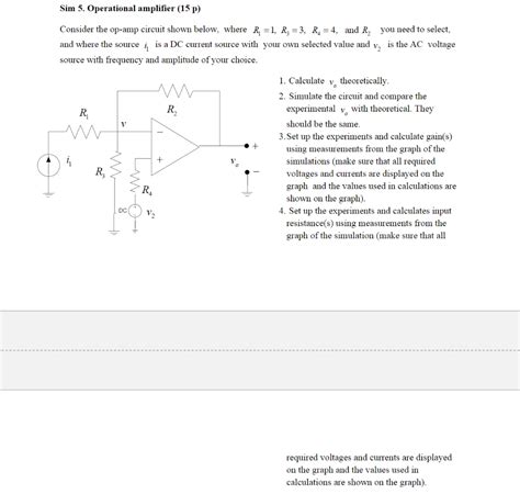 Sim 5 Operational Amplifier 15 P Consider The