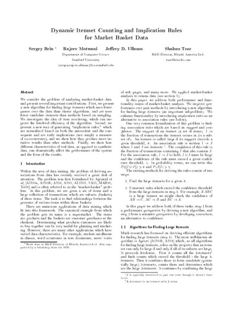 dynamic itemset counting and implication rules for market basket data