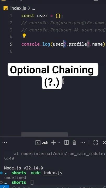 Javascript Tip Optional Chaining Explained In 60s Youtube