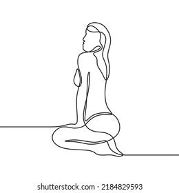 Continuous Line Drawing Woman Doing Exercise Stock Vector Royalty Free Shutterstock