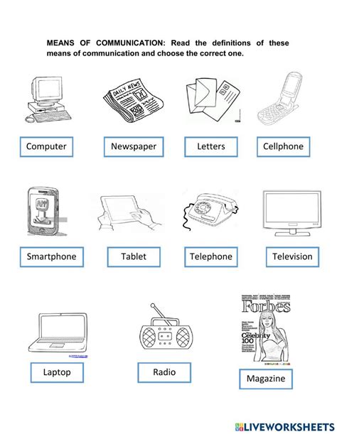 Means Of Communication Worksheet Pdf Artofit