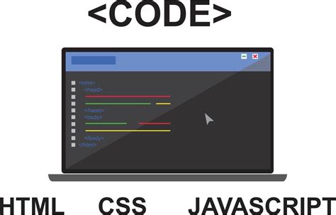 Development Code Html Css Script J Flat Icon Laptop Concept Vector Illustration For Banner