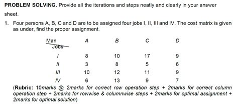 Solved Problem Solving Provide All The Iterations And Steps
