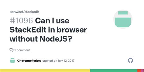 can i use stackedit in browser without nodejs · issue 1096 · benweet