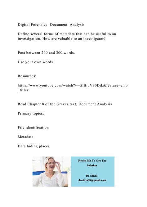 Digital Forensics Document Analysisdefine Several Forms Of Met Docx