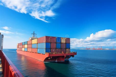 cargo ship carrying container running for import export concept