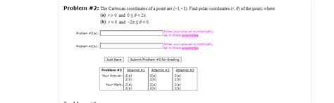 Solved Problem 2 The Cartesian Coordinates Of A Point Are Chegg Com