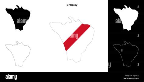 Bromley Blank Outline Map Set Stock Vector Image And Art Alamy
