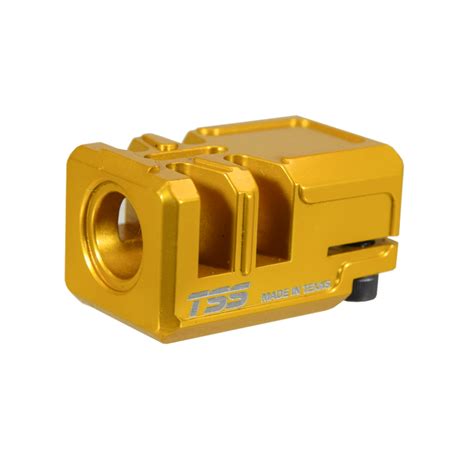 Tss Competition Pistol Muzzle Brake For 9mm Handguns 12×28 Gold