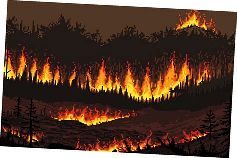 6 Forest In Fire Backgrounds Assets Pixelart Pixel Art Sprite