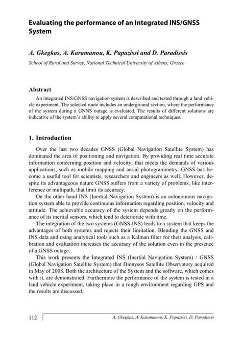 Pdf Evaluating The Performance Of An Integrated Insgnss System Dokumentips