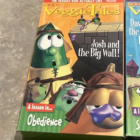 Lot Vhs Veggie Tales Josh And The Big Wall Dave And The Giant Pickle