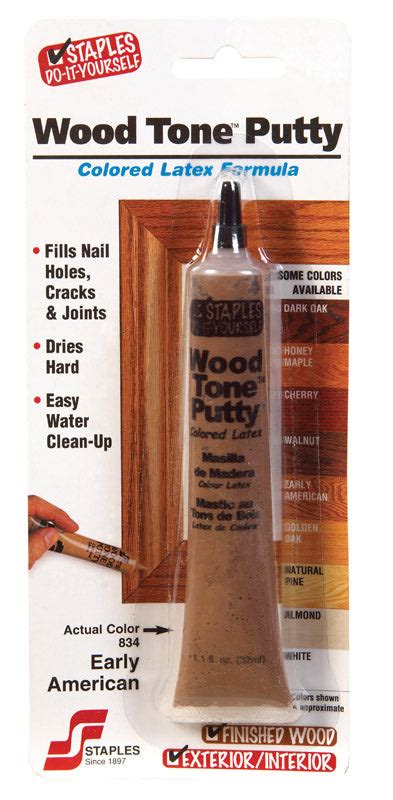 Staples Wood Tone Early American Oak Colored Latex Putty 1 1 Oz 834