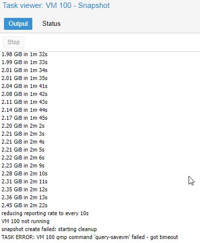 Take Snapshot Vm Failed Issue 67 Pimox Pimox7 GitHub