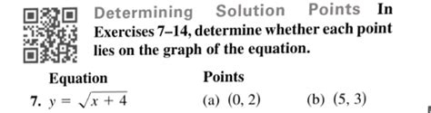 Solved Determining Solution Points In Exercises Chegg Com