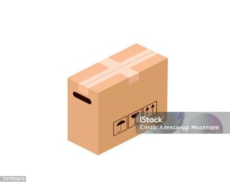 골 판지 상자 흰색 배경에 고립입니다 벡터 일러스트 레이 션 0명에 대한 스톡 벡터 아트 및 기타 이미지 0명 3차원 형태