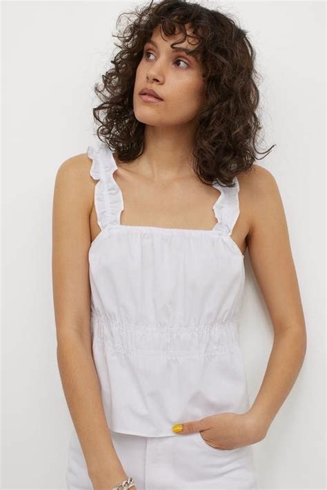 Хлопковий топ на брителях Handm — ціна 100 грн у каталозі Топи Купити