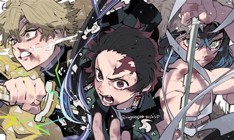 Kamado Tanjirou Agatsuma Zenitsu And Hashibira Inosuke Kimetsu No Yaiba Drawn By Ringorenji