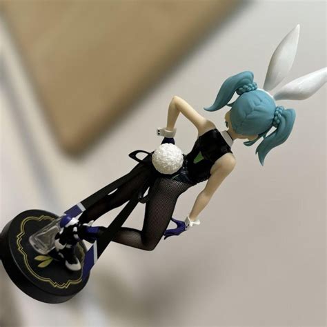 Hatsune Miku Bunny Girl Figure With Usagi Ears And Stand Blueblack