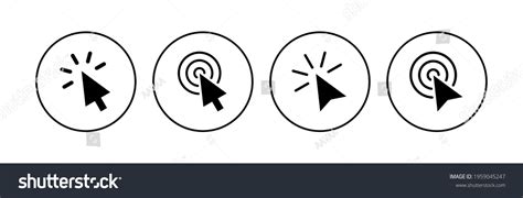 Click Icon Set Pointer Arrow Icon Stock Vector Royalty Free